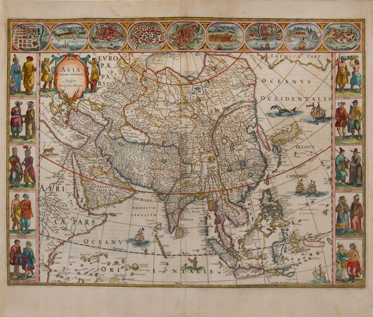 Joan (Johannes) Blaeu - Set of World and Four Continents For Sale at 1stDibs