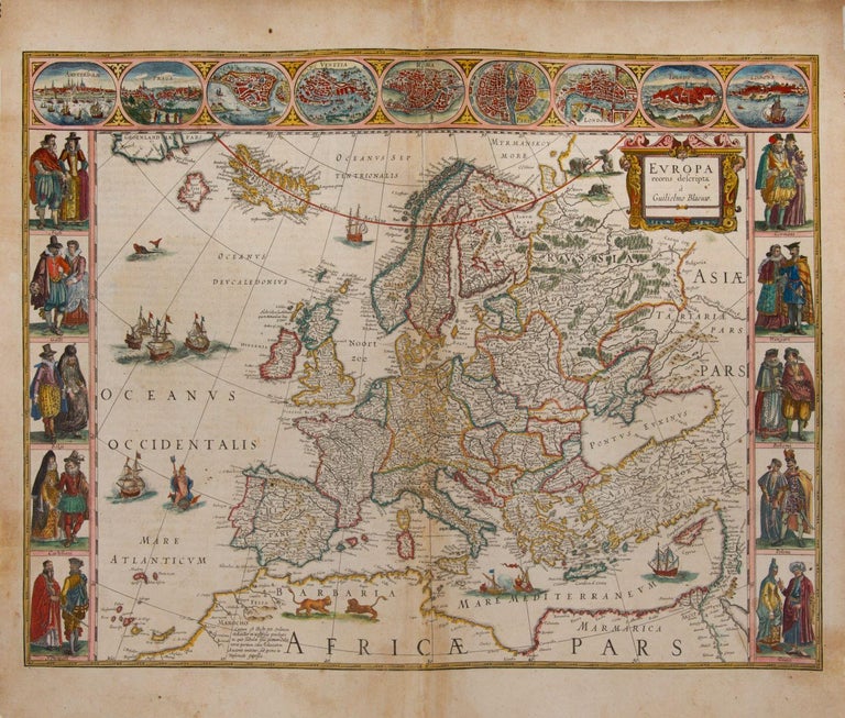 Joan (Johannes) Blaeu - Set of World and Four Continents For Sale at 1stDibs