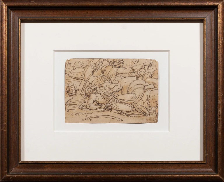 Unknown - 18th century French oriental battle scene skirmish drawing ...