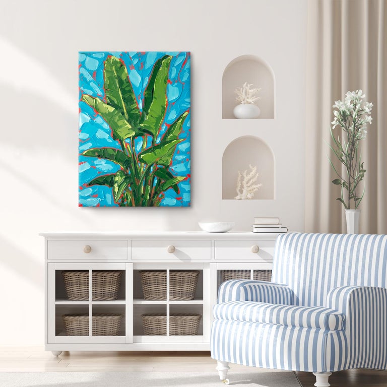Sarah LaPierre - 'Bird of Paradise' Wrapped Canvas Original Coastal ...
