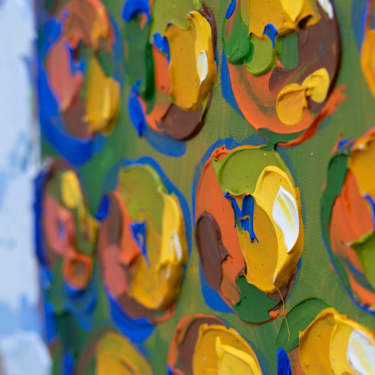 Sarah LaPierre - 'Pineapple Terra Blue' Canvas Original Coastal ...