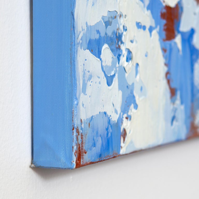 Sarah LaPierre - 'Pineapple Terra Blue' Canvas Original Coastal ...