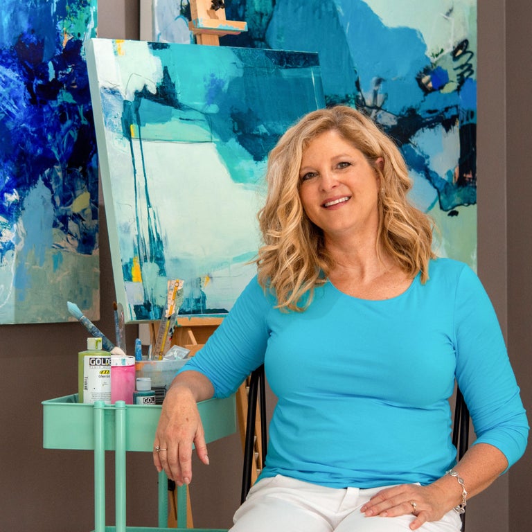 Tammy Staab - 'Liquid Vibe' Wrapped Canvas Original Abstract Painting ...