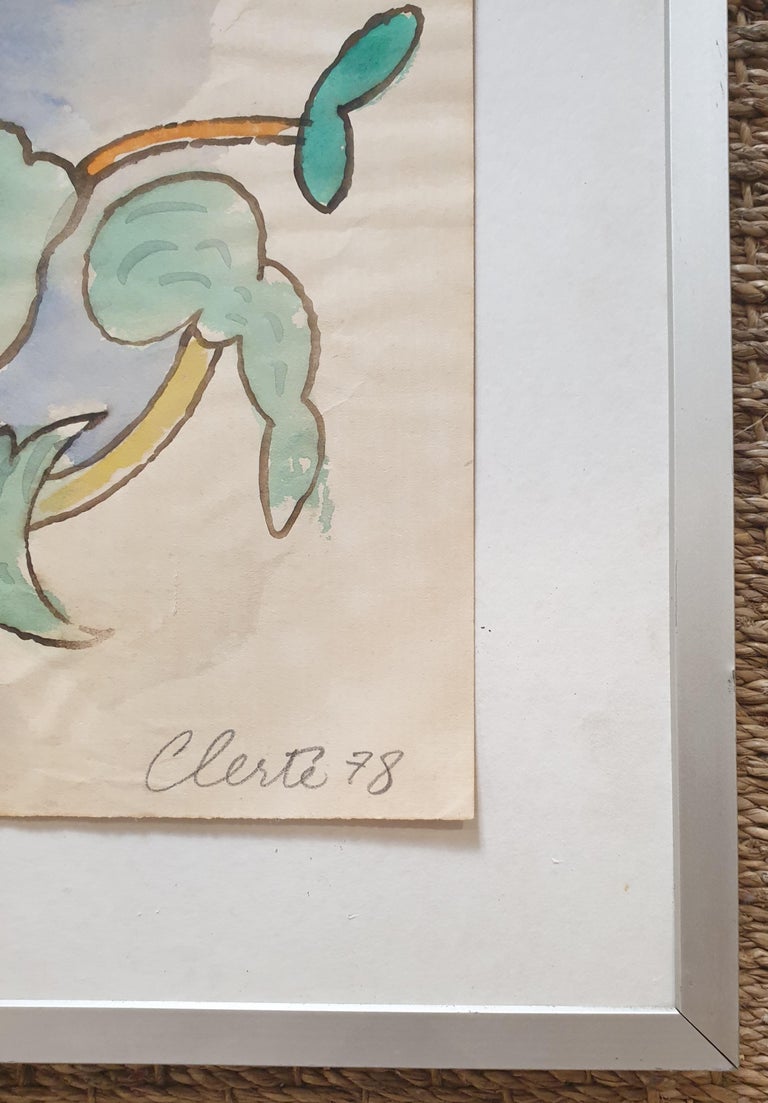 Jean Clerté - Mother Nature, Lyrical Surrealist Abstract Watercolour on ...