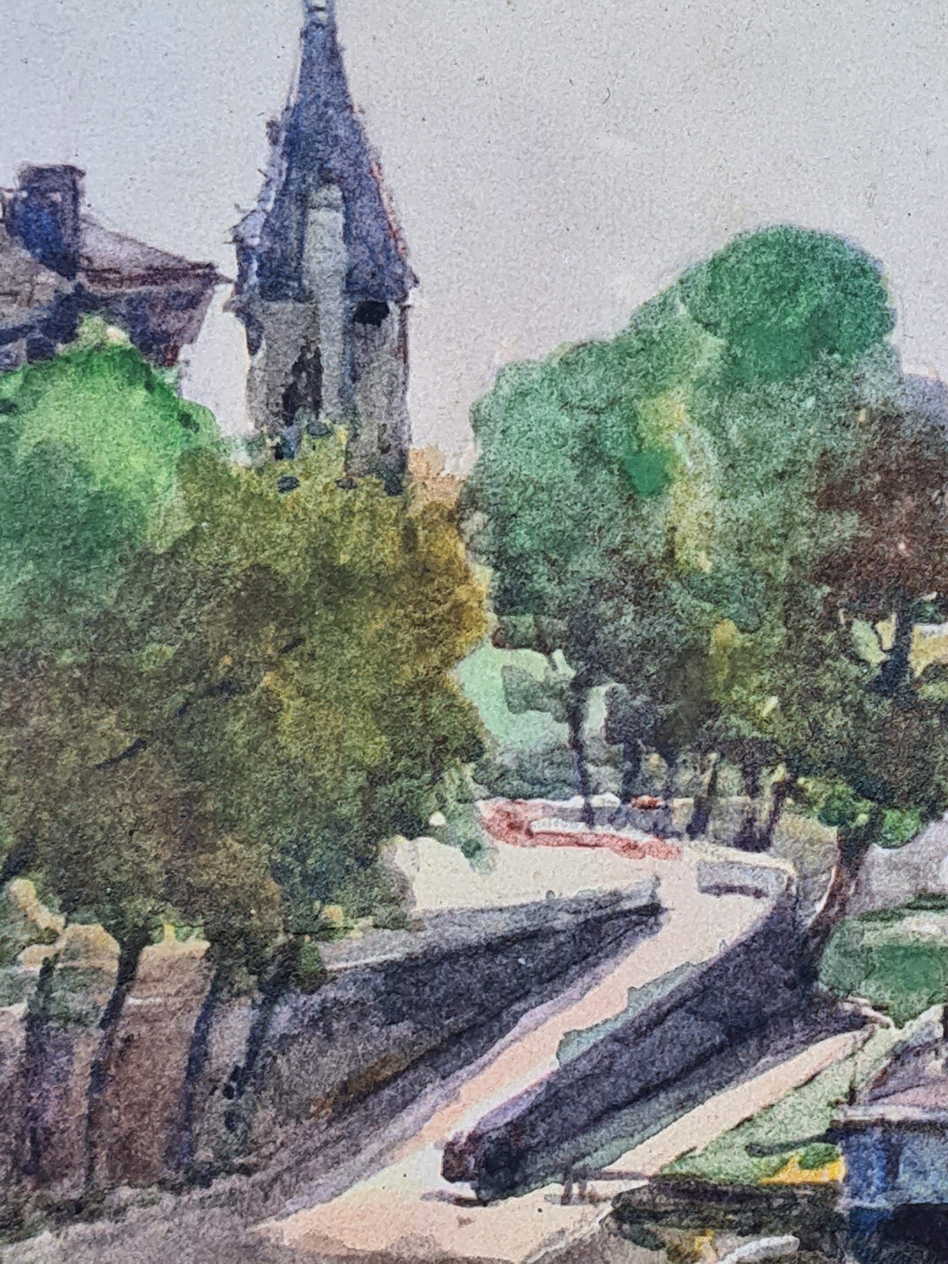 Unknown - French Impressionist Watercolour, The River Seine and the ...