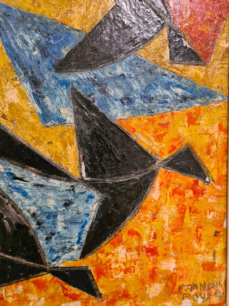Francois Roux - Hommage to Braque, 'Oiseaux' Birds in Flight. Mid ...