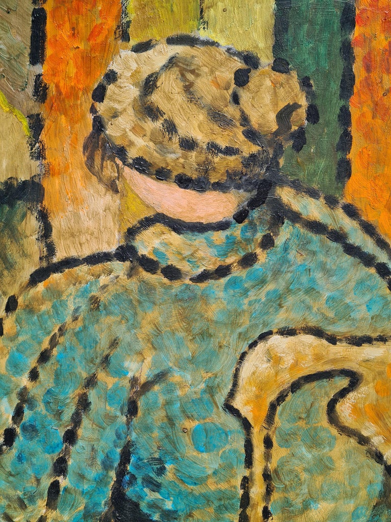 Jean Ekiert - Au Moulin Rouge, Pointillist Mid-Century Oil on Board. at ...