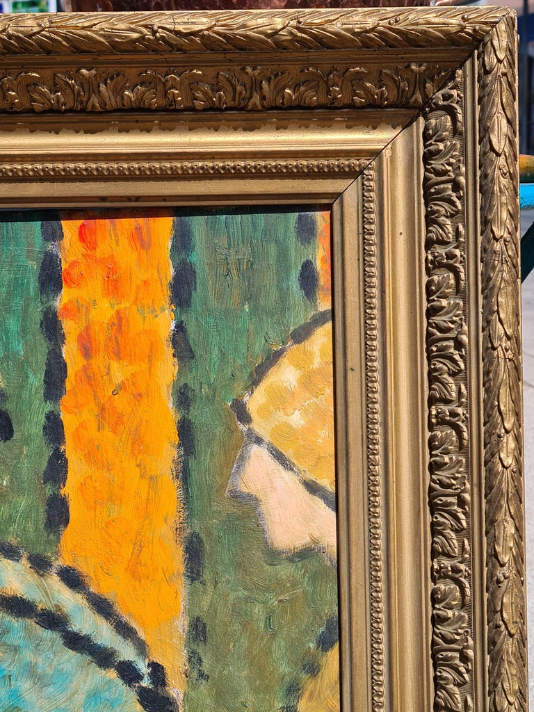 Jean Ekiert - Au Moulin Rouge, Pointillist Mid-Century Oil on Board. at ...