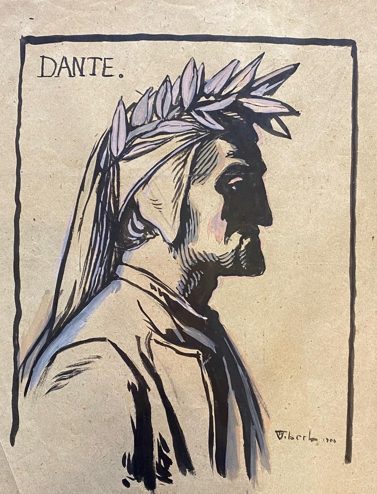 Pierre Eugène Vibert - Portrait de Dante En vente sur 1stDibs