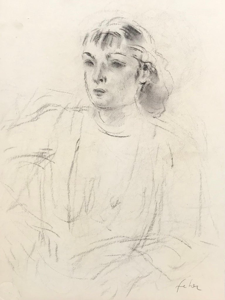 Henri Fehr - Young woman sitting For Sale at 1stDibs