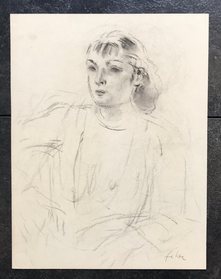 Henri Fehr - Young woman sitting For Sale at 1stDibs