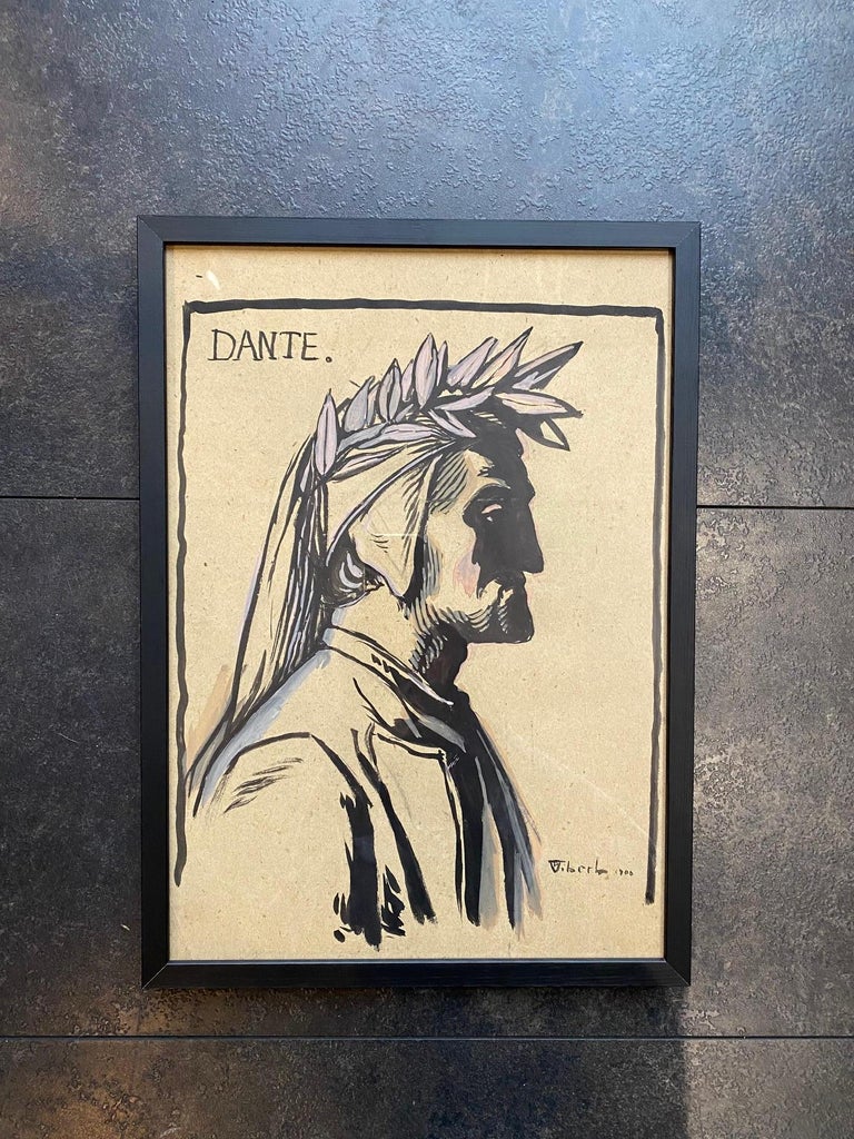 Pierre Eugène Vibert - Portrait of Dante For Sale at 1stDibs
