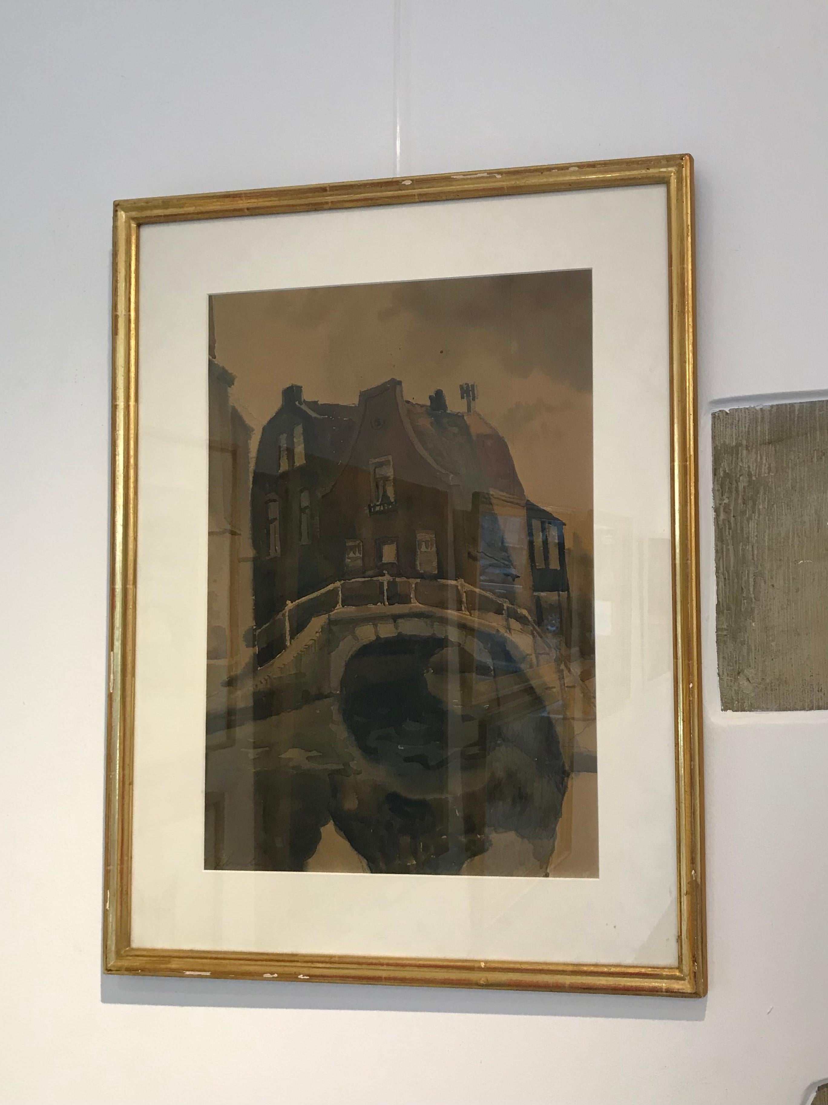 Emil Zbinden - House on the bridge For Sale at 1stDibs