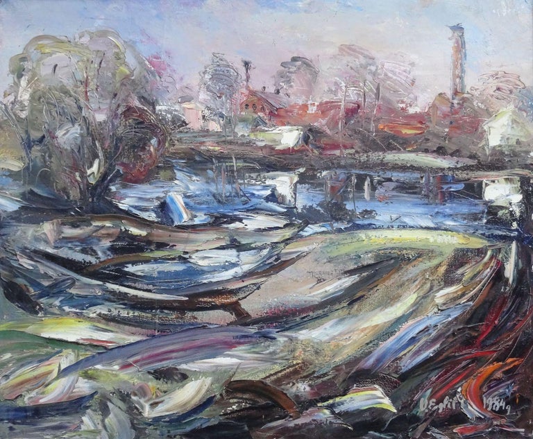Vilnis Eglitis - Spring. 1984. Oil on canvas, 76x92 cm For Sale at 1stDibs
