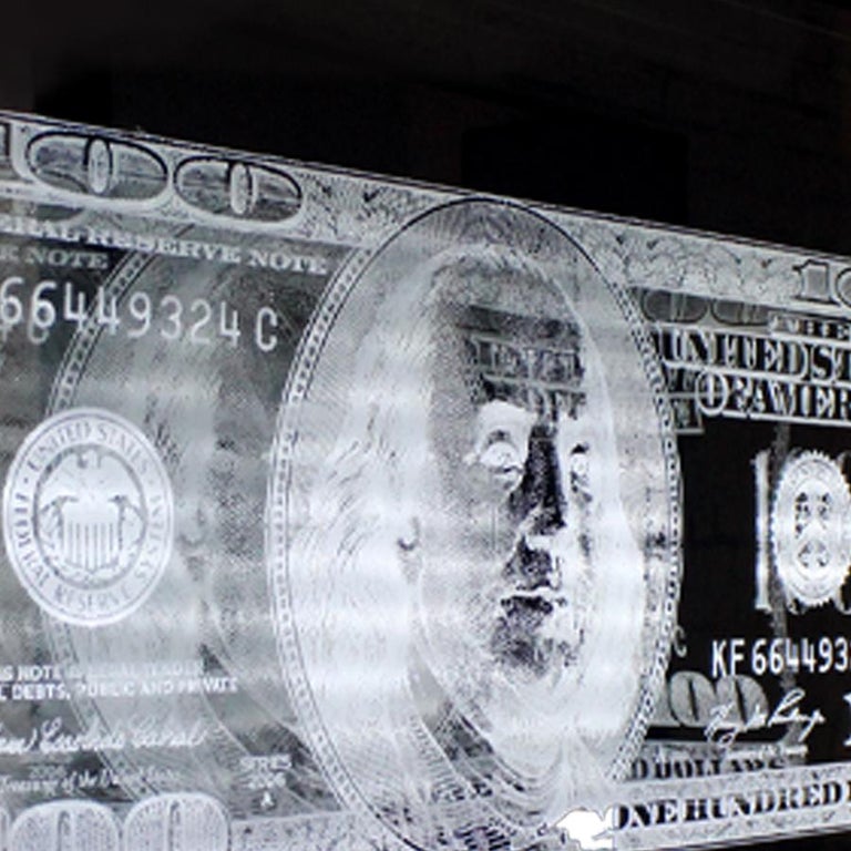 Falcone - Infinity Dollars, LED Mirror Sculpture For Sale at 1stDibs