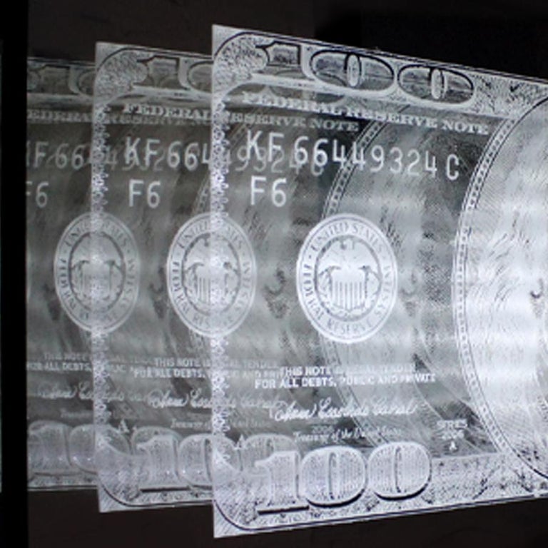 Falcone - Infinity Dollars, LED Mirror Sculpture For Sale at 1stDibs