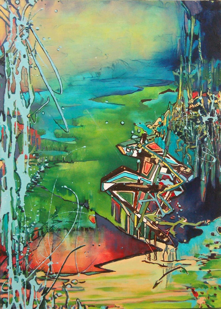 Janice Tayler - 'Bridged Meadow Fallout,' by Janice Tayler, Mixed Media ...