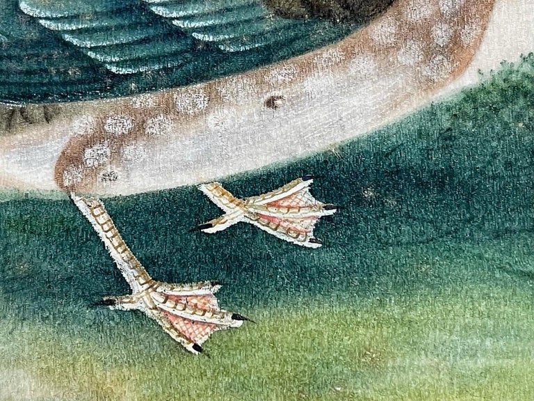 Two Mandarin Ducks, Circle of Sunqua, Gouache on Pith Paper, Qing ...