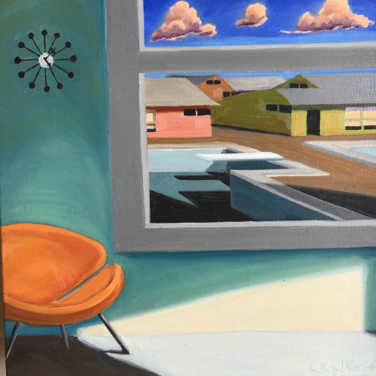 R. Michael Wommack - Painting of Mid-Century Room with View through ...
