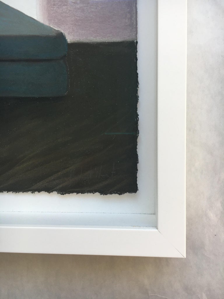 R. Michael Wommack - Pastel of Mid-Century Room with View of Pool ...