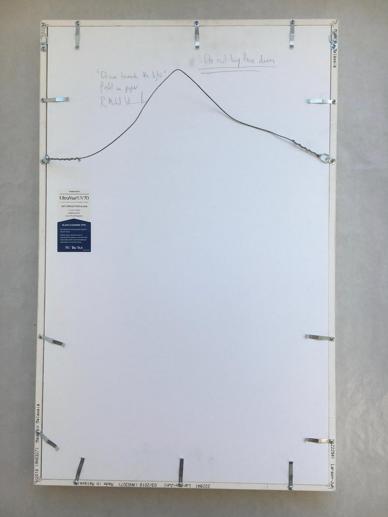 R. Michael Wommack - Pastel of Mid-Century Room with View of Pool ...