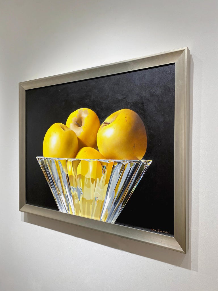 Ora Sorensen - Ora Sorensen, "Yellow Apples" Photorealistic Fruit Bowl ...