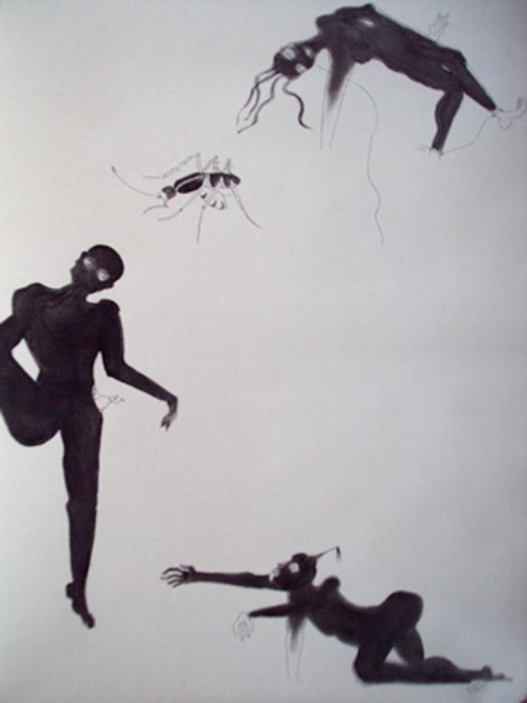 Amita Bhatt - "Untitled," Oil on Paper, Figurative Drawing, Symbolist ...