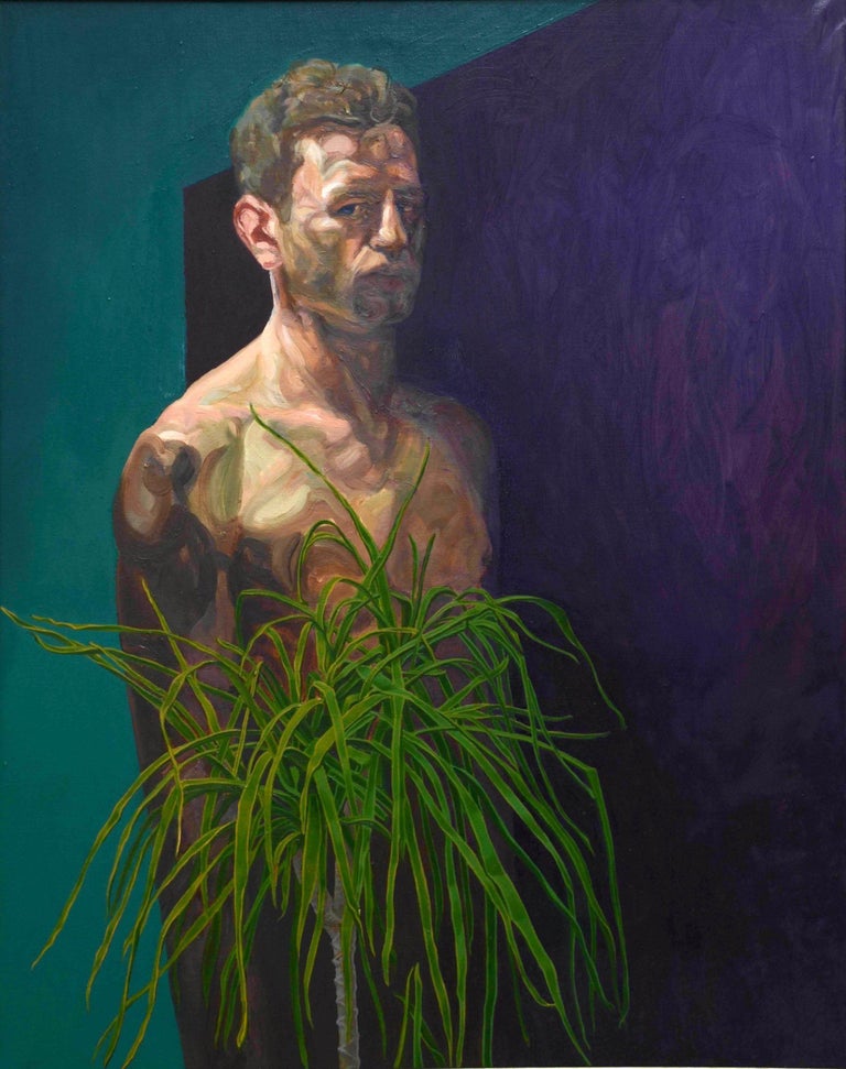 Charlie Schaffer - Self-Portrait With Dragon Plant For Sale at 1stDibs