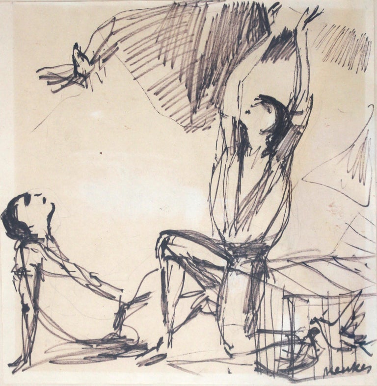 Sigmund Menkes - Zygmunt Menkes, Dancers, ink on paper 23 x 22.5 cm For ...