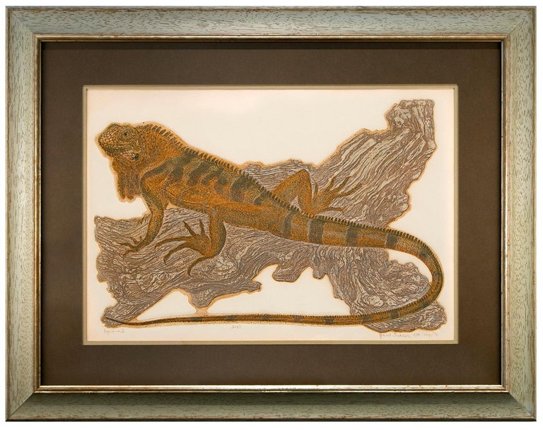 Janet Turner - "Iguana I" by Janet Turner, Intaglio/Serigraph, 1976 For ...