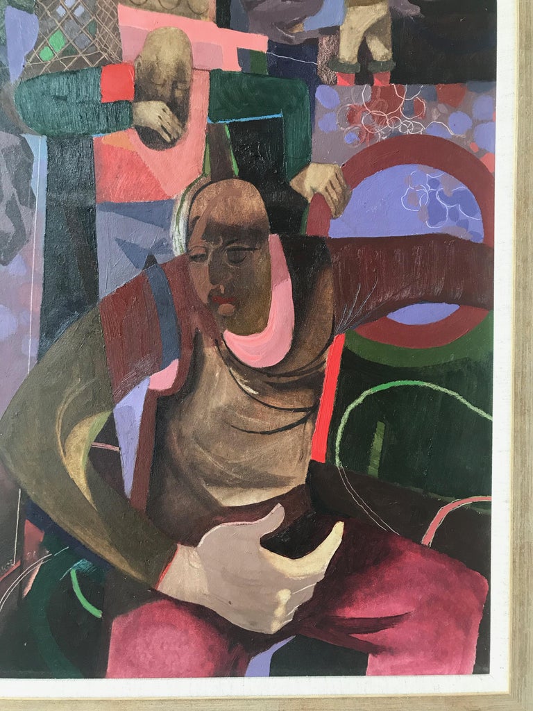 George Large - George Large, peinture cubiste à l'huile représentant ...