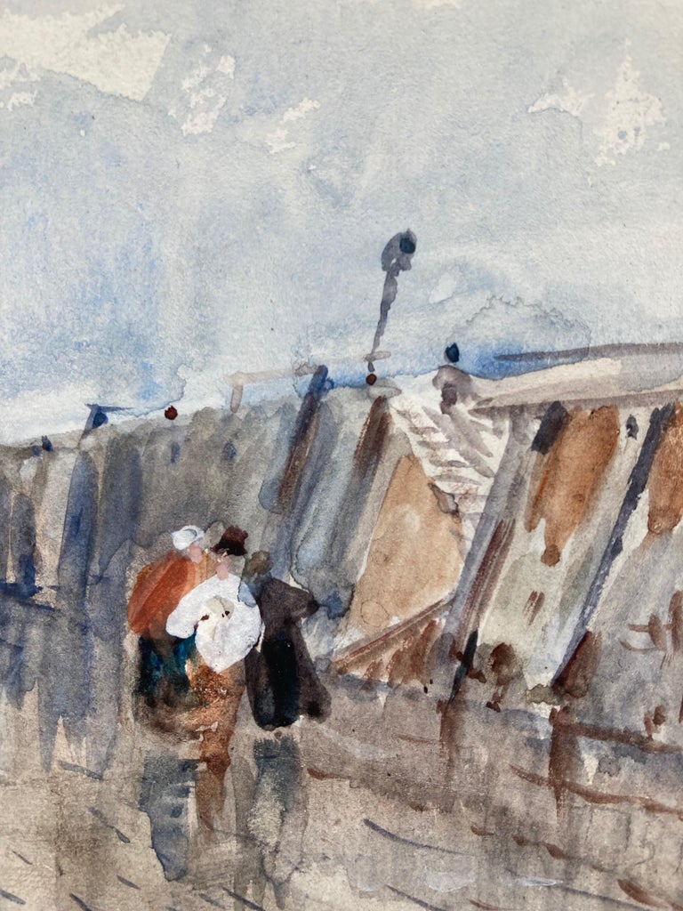 Follower of David Cox, 19th Century watercolor, Figures on the ...