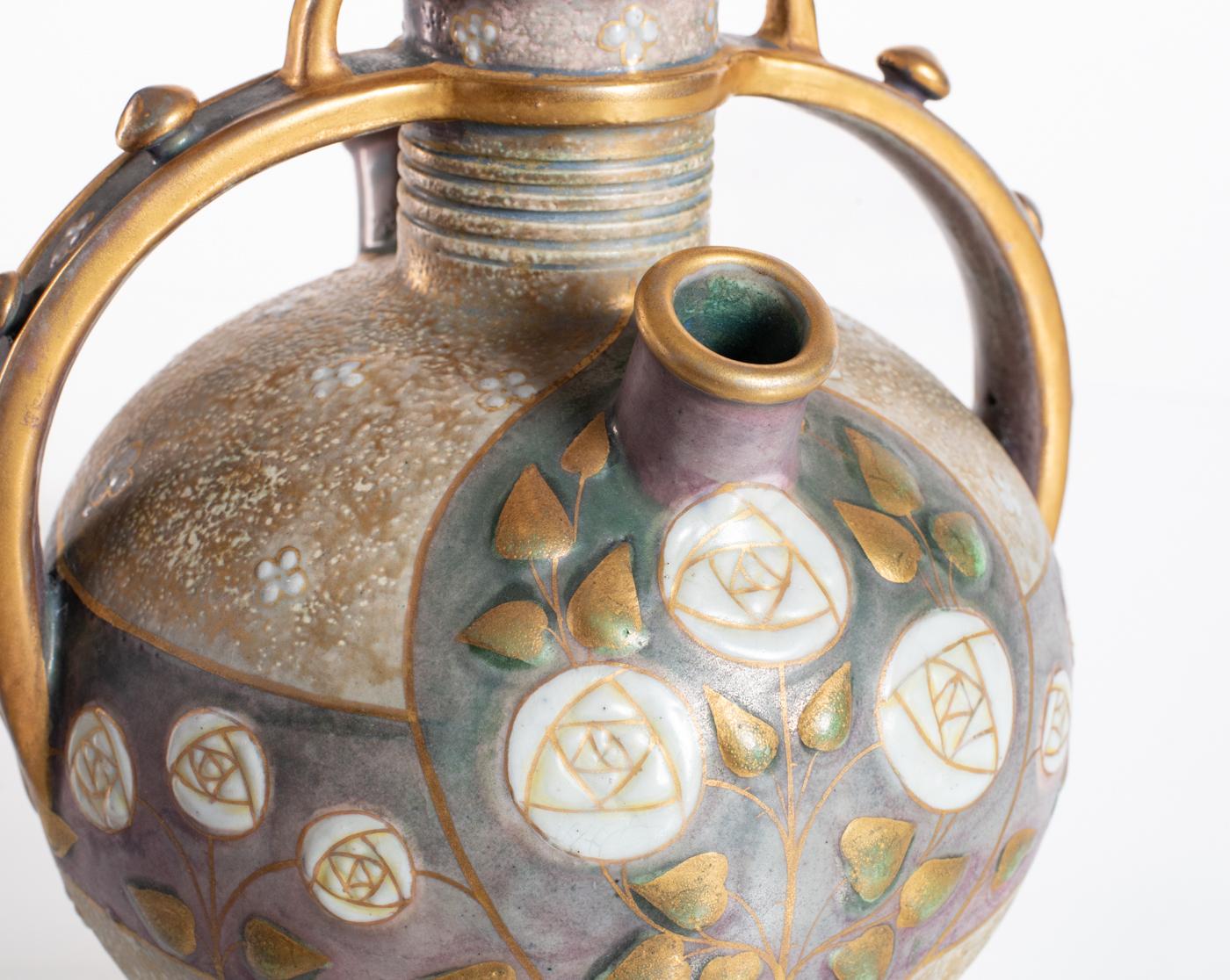 Amphora Art Nouveau Stylized Geometric Rose Pitcher c 1900 For Sale at ...