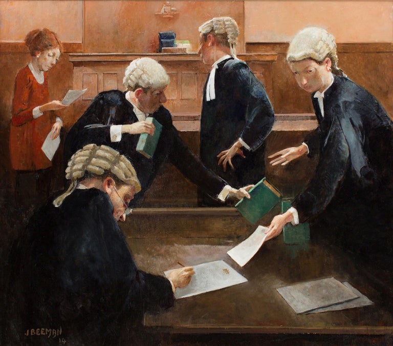 Legal Preparation — John Beeman b. 1926 (Figurative, Realist) Oil on ...