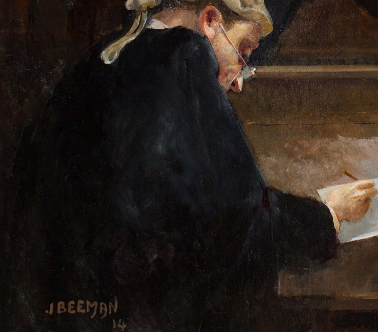 Legal Preparation — John Beeman b. 1926 (Figurative, Realist) Oil on ...