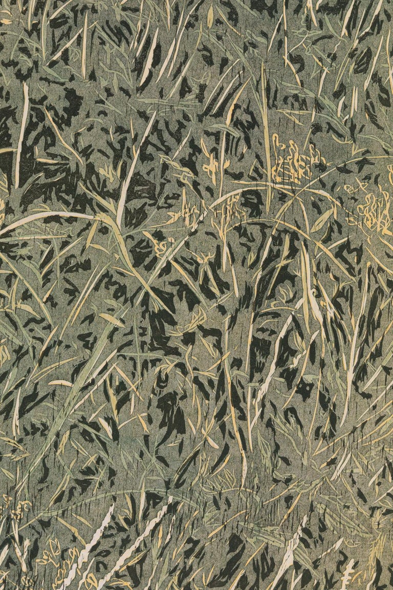 Hannah Skoonberg - Running Grass - Linocut Print of Overgrown Grass in ...