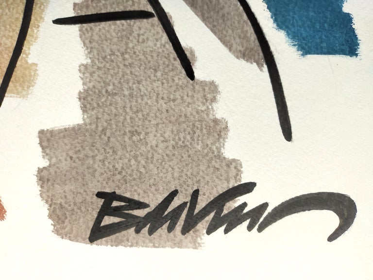 Bertrand de Vismes - figurative drawing "Felouques in Assouan" water ...