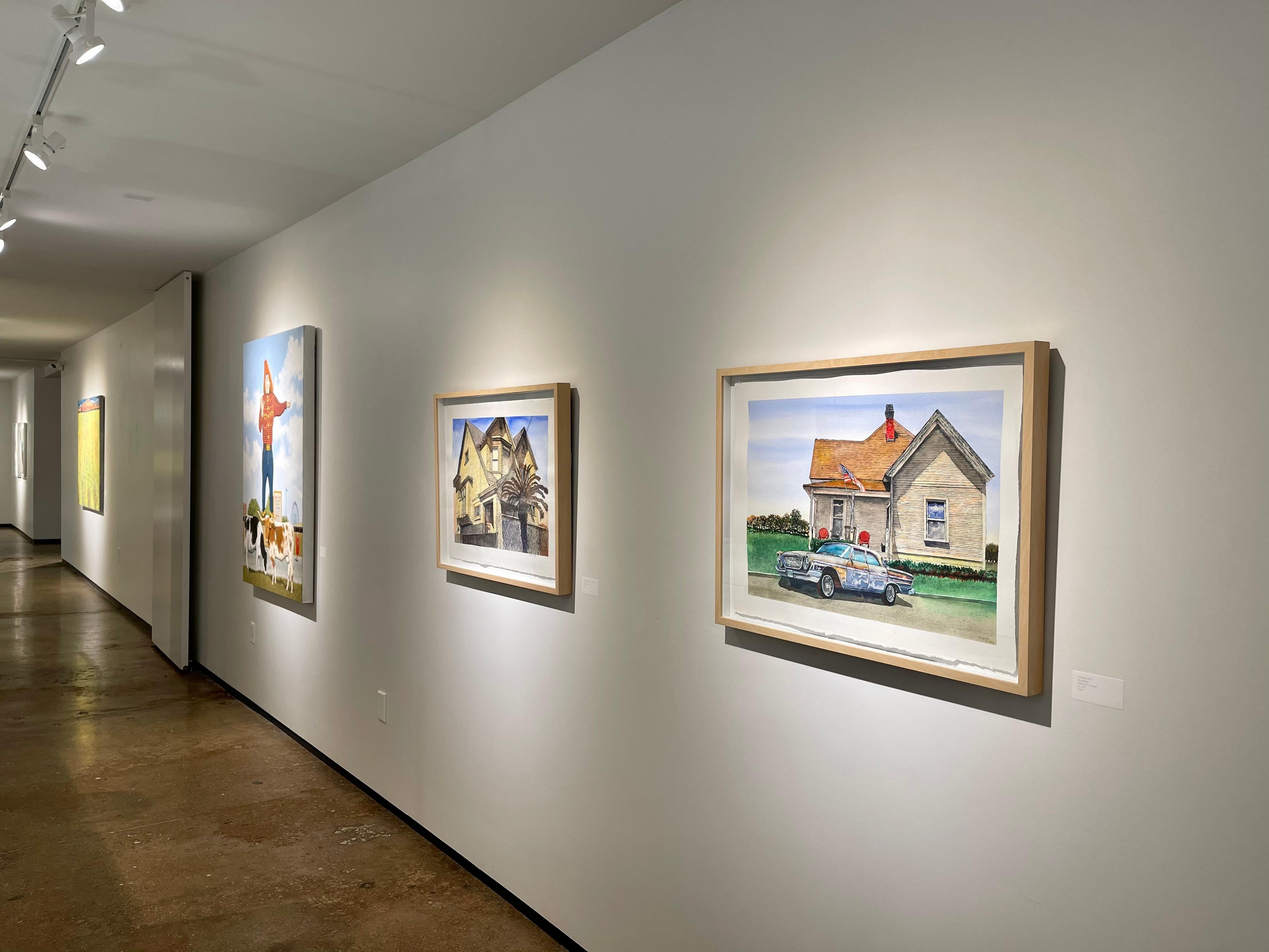 Doug Blagg - Contemporary American Water Color of Car and LA Home and ...