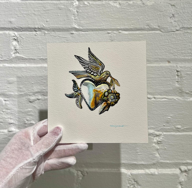 Nancy Lamb - Small Contemporary Watercolor Bird on Paper by Texas ...