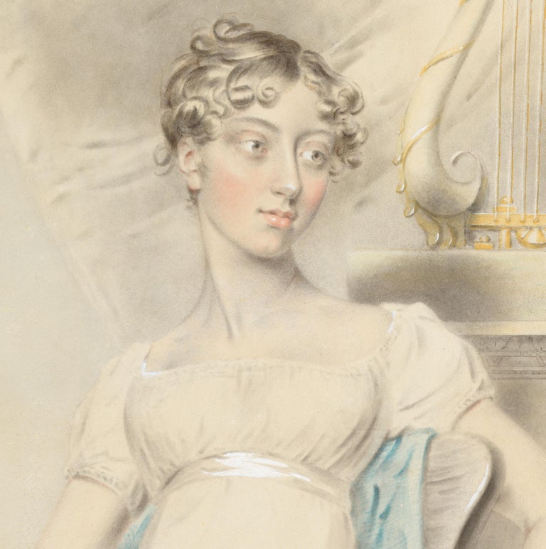 John Downman - Regency portrait drawing of Lady Nugent For Sale at 1stDibs