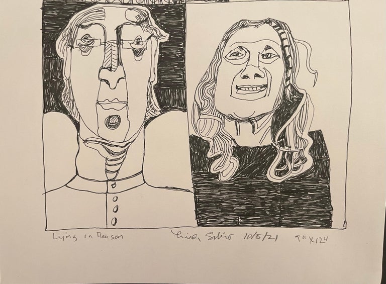 Linda Sibio - Lying in Person, rapidograph, portraiture, drawing For ...
