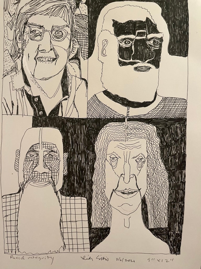 Linda Sibio - Fixed Integrity, drawing, rapidograph, portraiture For ...