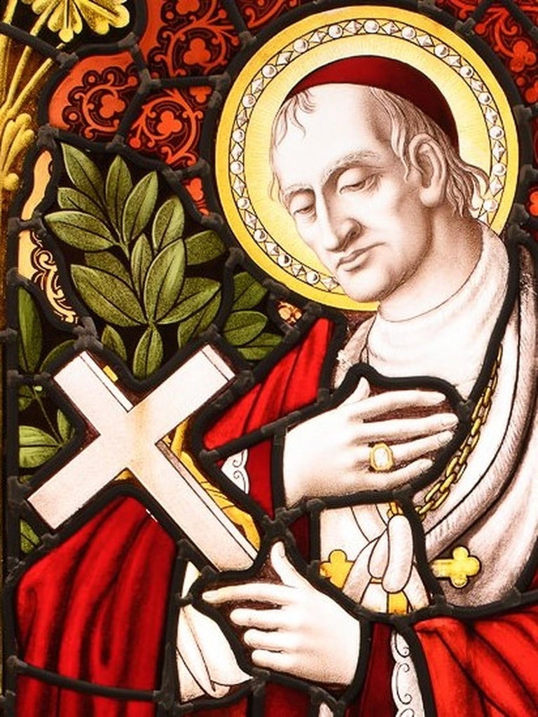 Unknown - Neo-Gothic Stained Glass Window with Saint Martin For Sale at ...