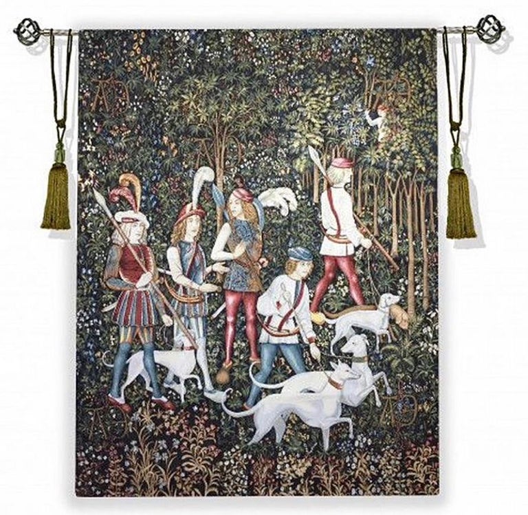 Middle Ages - Tapestry "Hunting" 128x105cm For Sale at 1stDibs