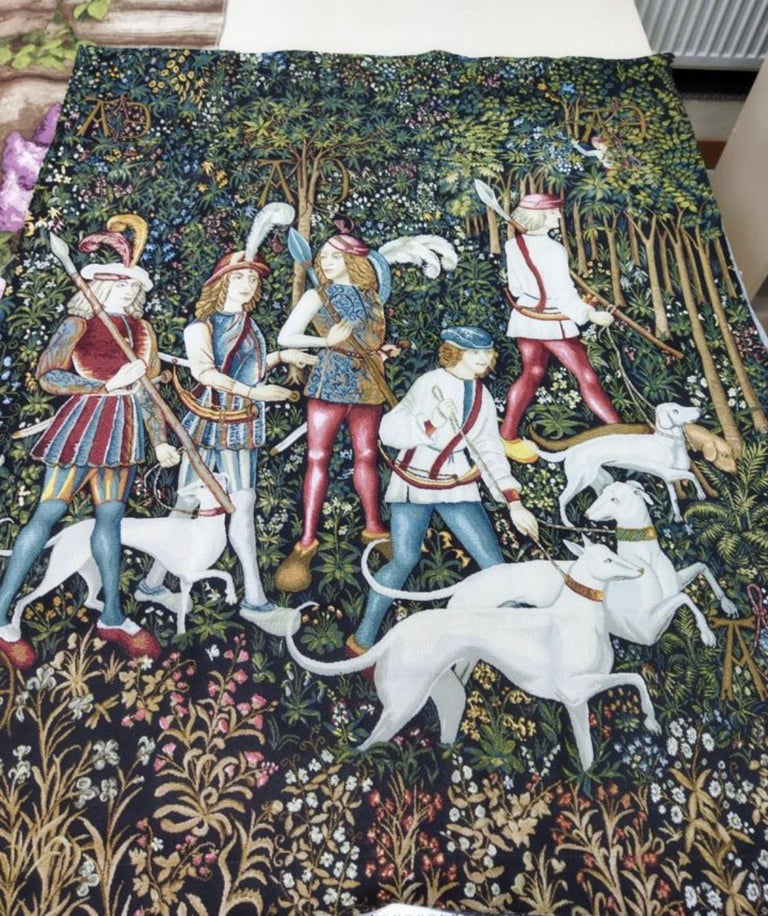 Middle Ages - Tapestry "Hunting" 128x105cm For Sale at 1stDibs