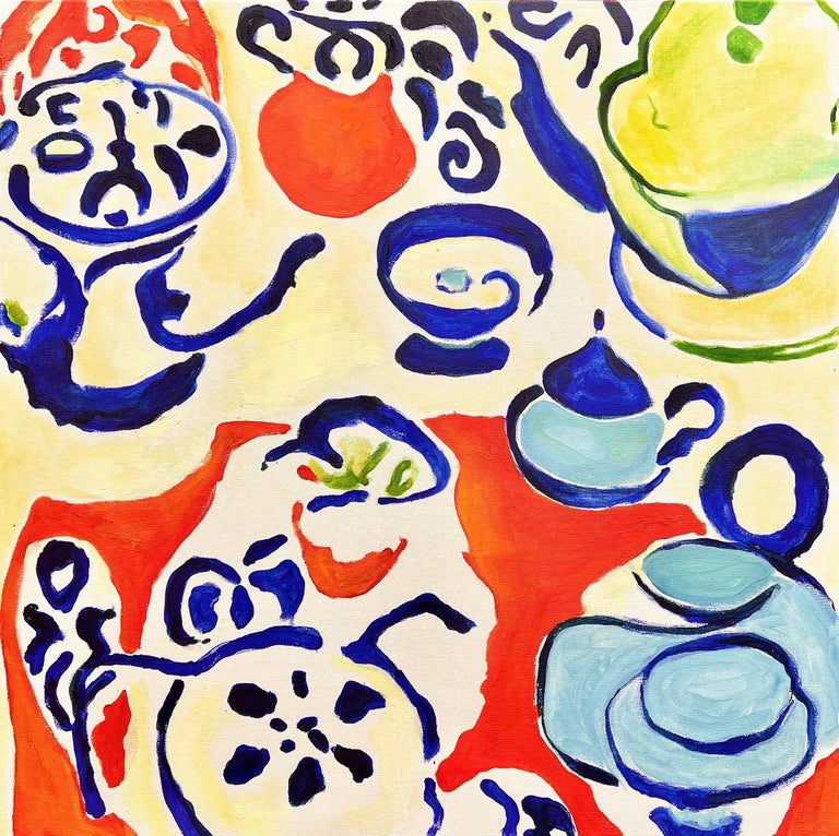 Johnny Plata - Teatime, 80x80cm For Sale at 1stDibs