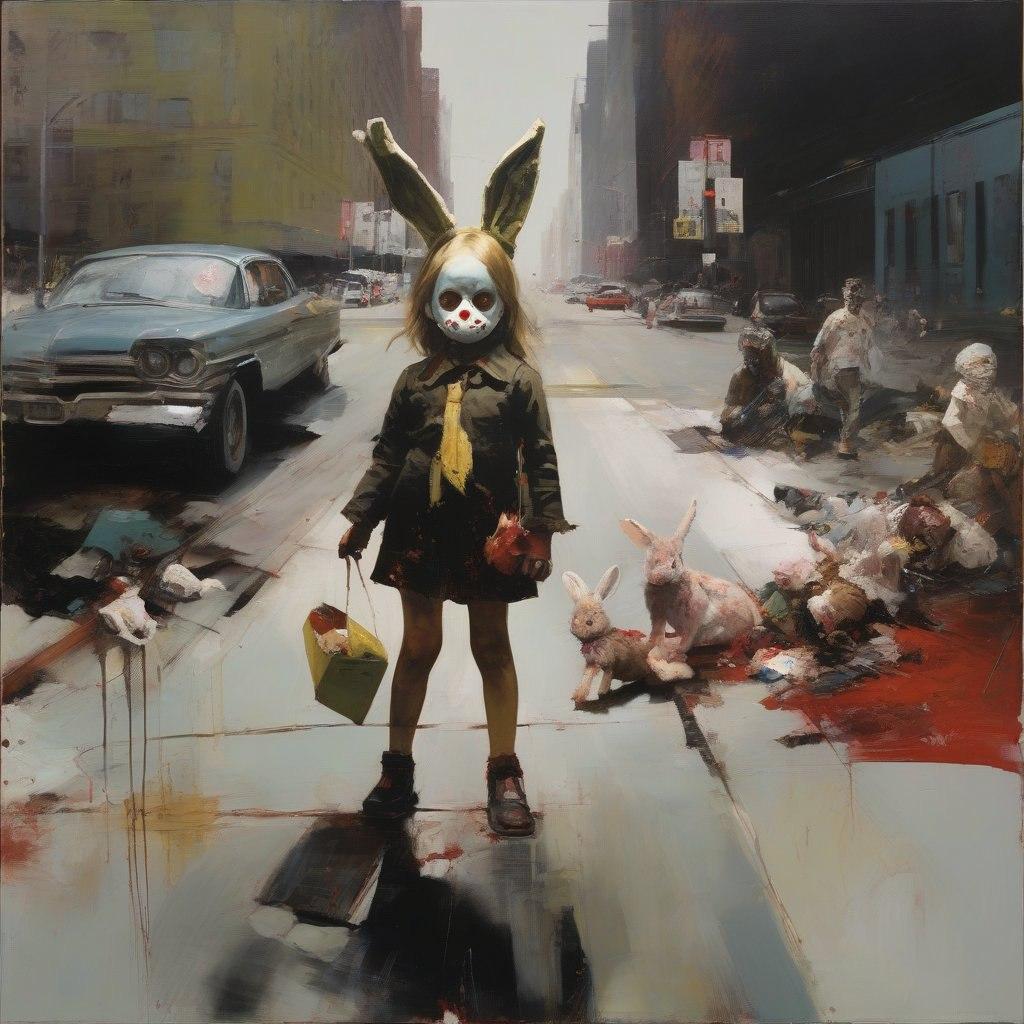Peter Simakov - zombie children, 90x90cm, print on canvas For Sale at ...