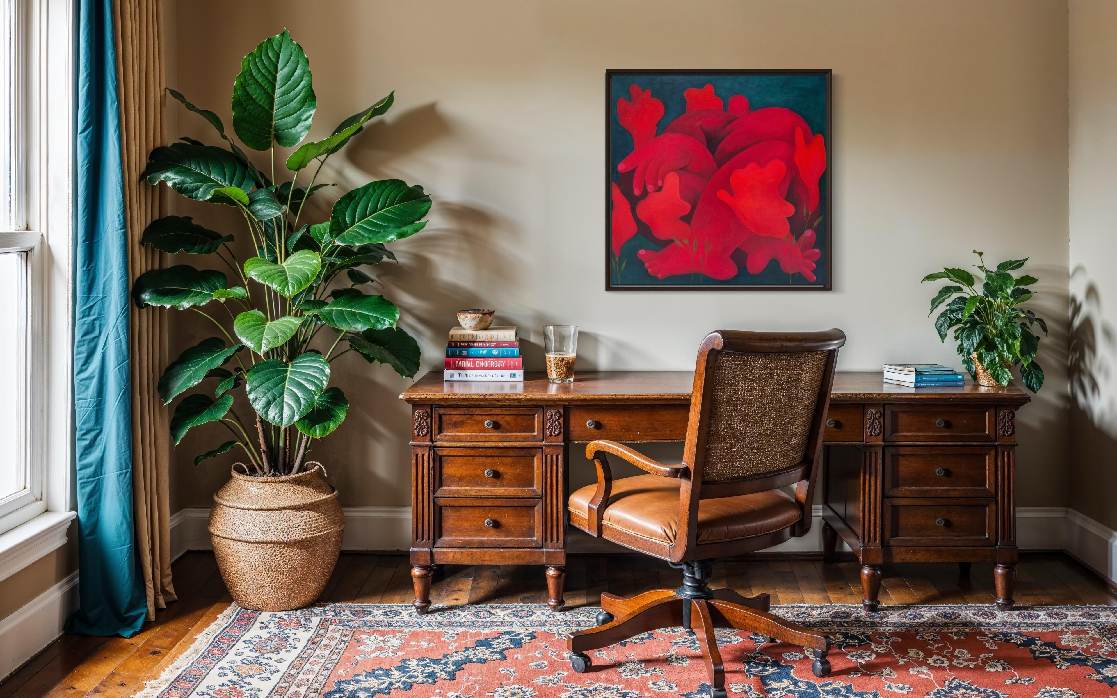 Tasya Vasilkova - In flowers, 89x80cm, oil on canvas For Sale at 1stDibs