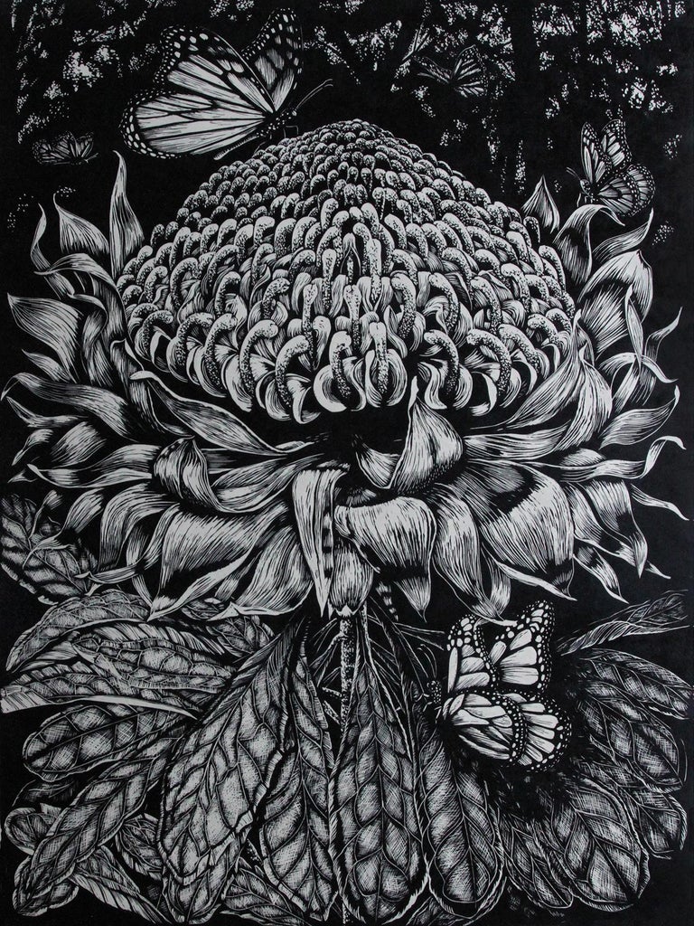 Peta West - Wild Summer Gone - Relief Linocut Print of Australian ...