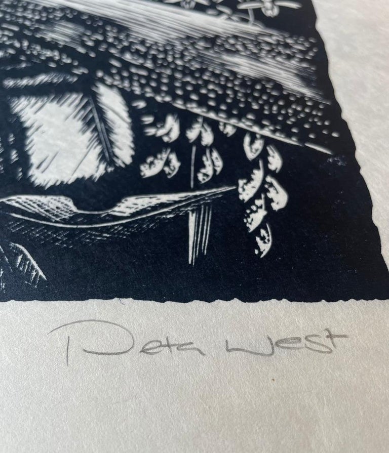 Peta West - Dawn and Dusk - Relief Linocut Print of Australian ...